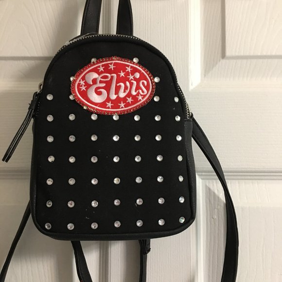 Handmade | Bags | Elvis Black Rhinestone Mini Backpack So Cute New ...